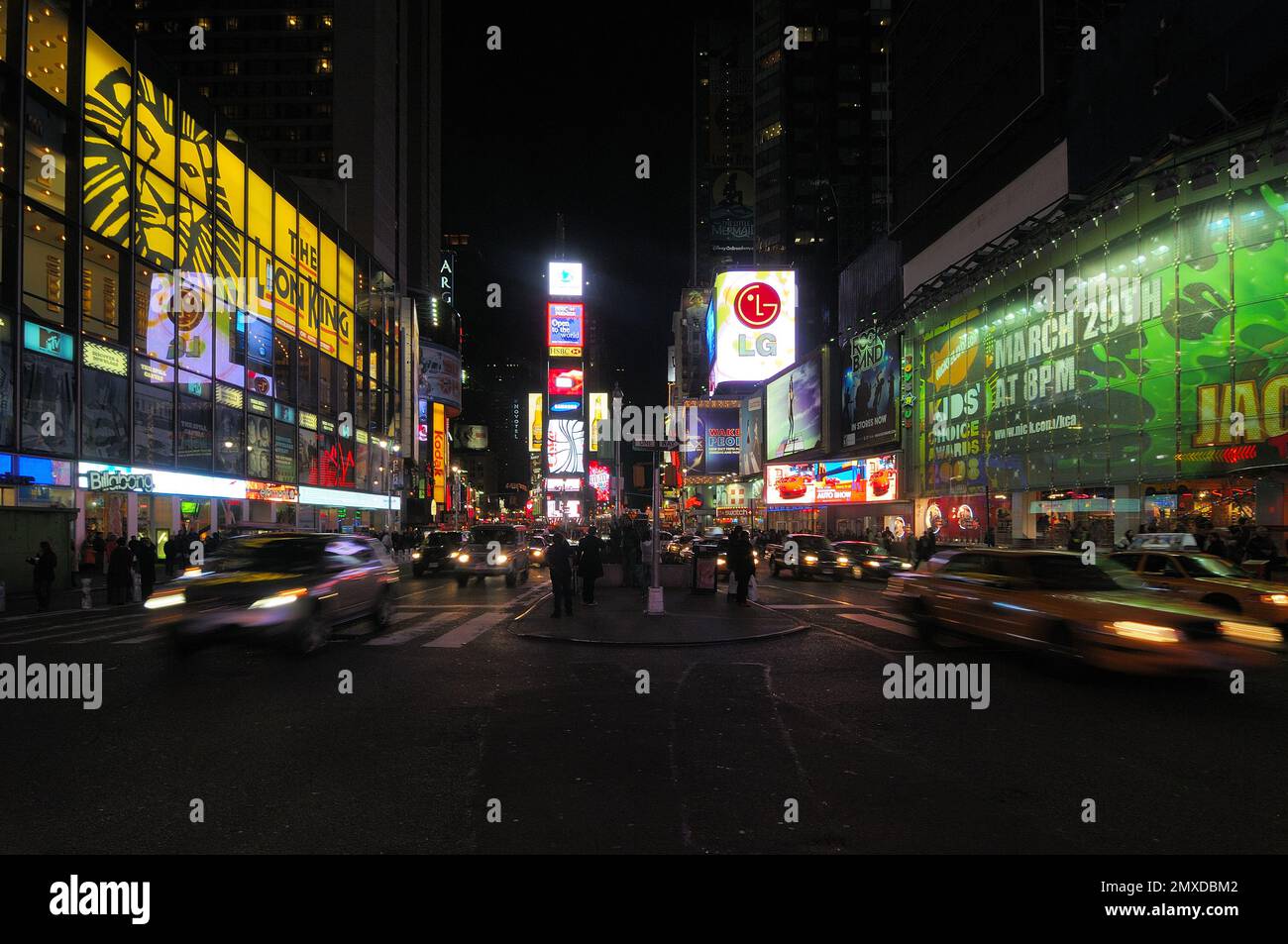 The commercial lights of Times Square in the heart of Manhattan, New ...