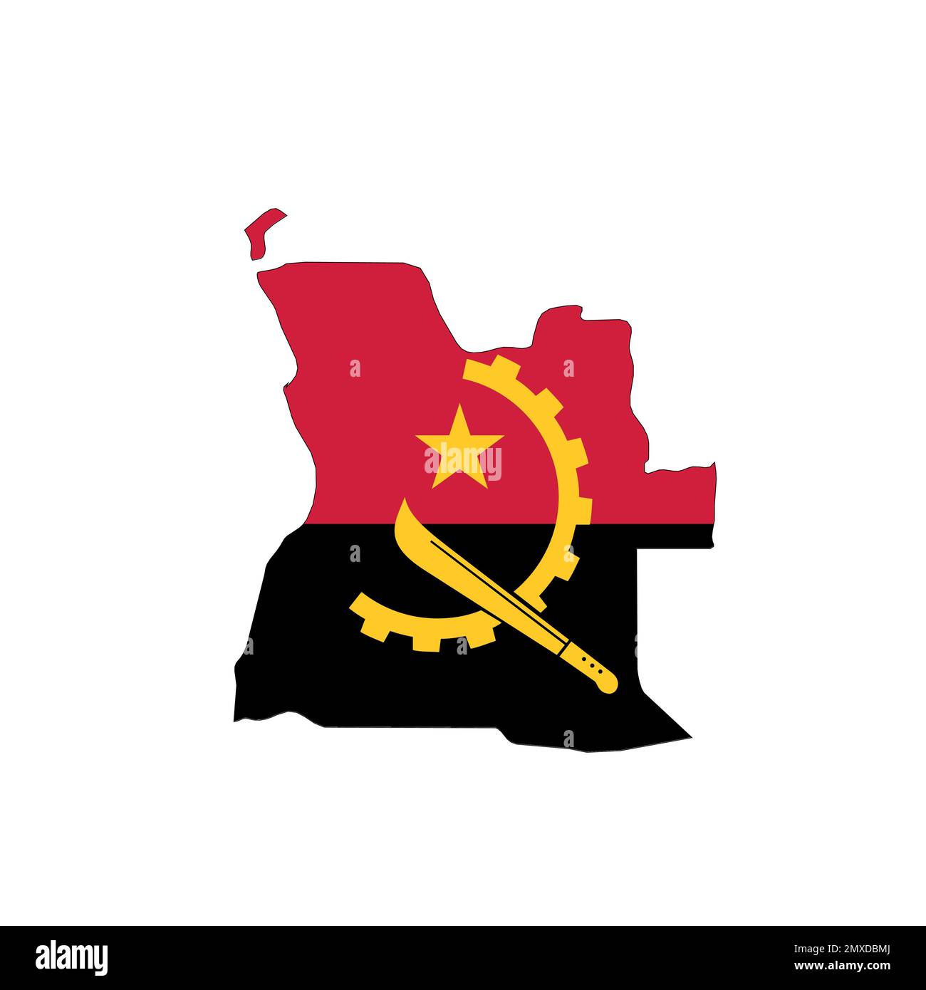 Angola national flag in a shape of country map Stock Vector Image & Art ...