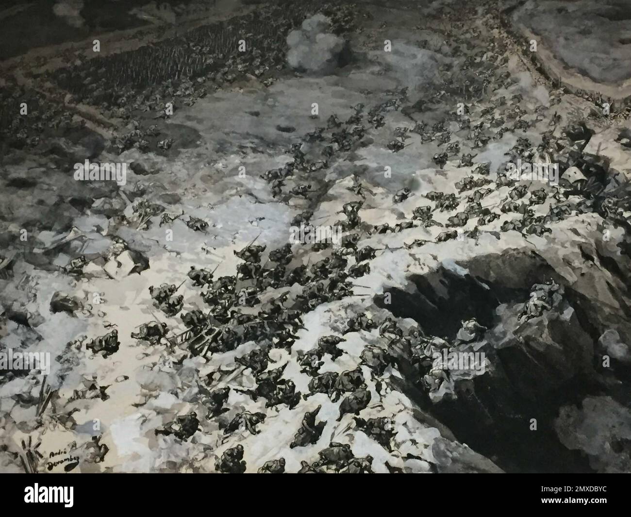 Bird's eye view of the Battle of Verdun. Museum: PRIVATE COLLECTION ...