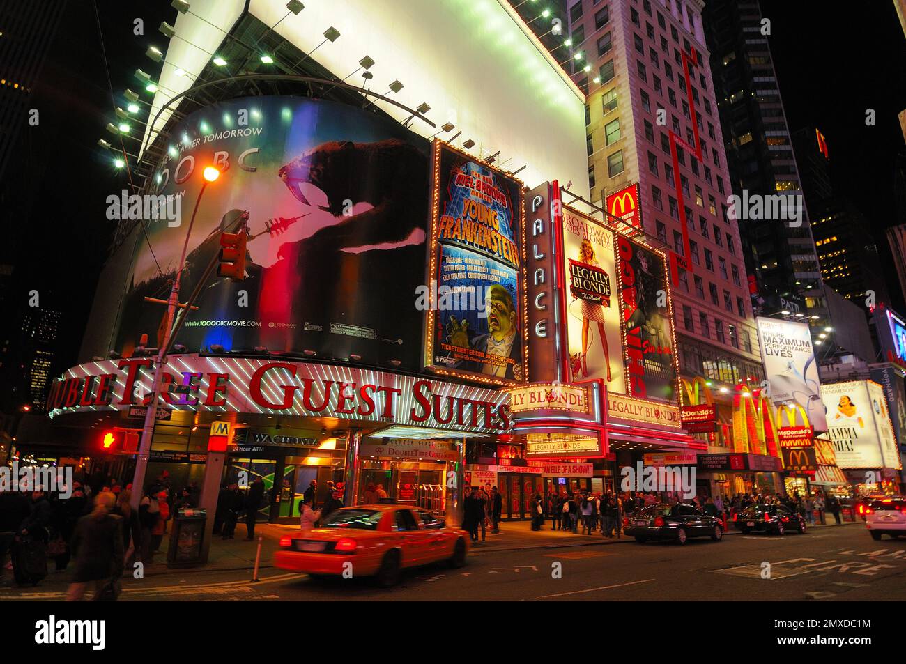 The commercial lights of Times Square in the heart of Manhattan, New ...