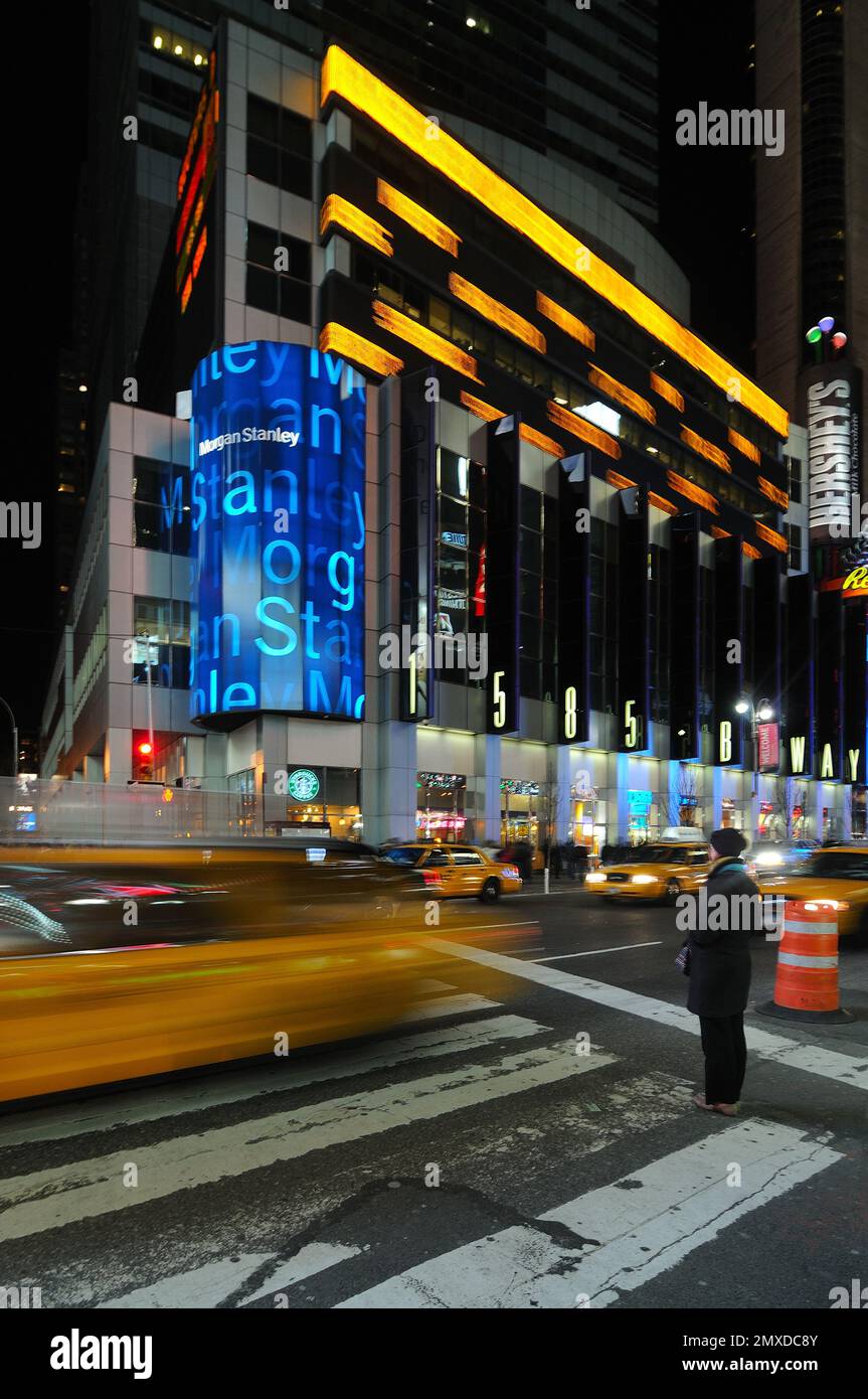 The commercial lights of Times Square in the heart of Manhattan, New ...