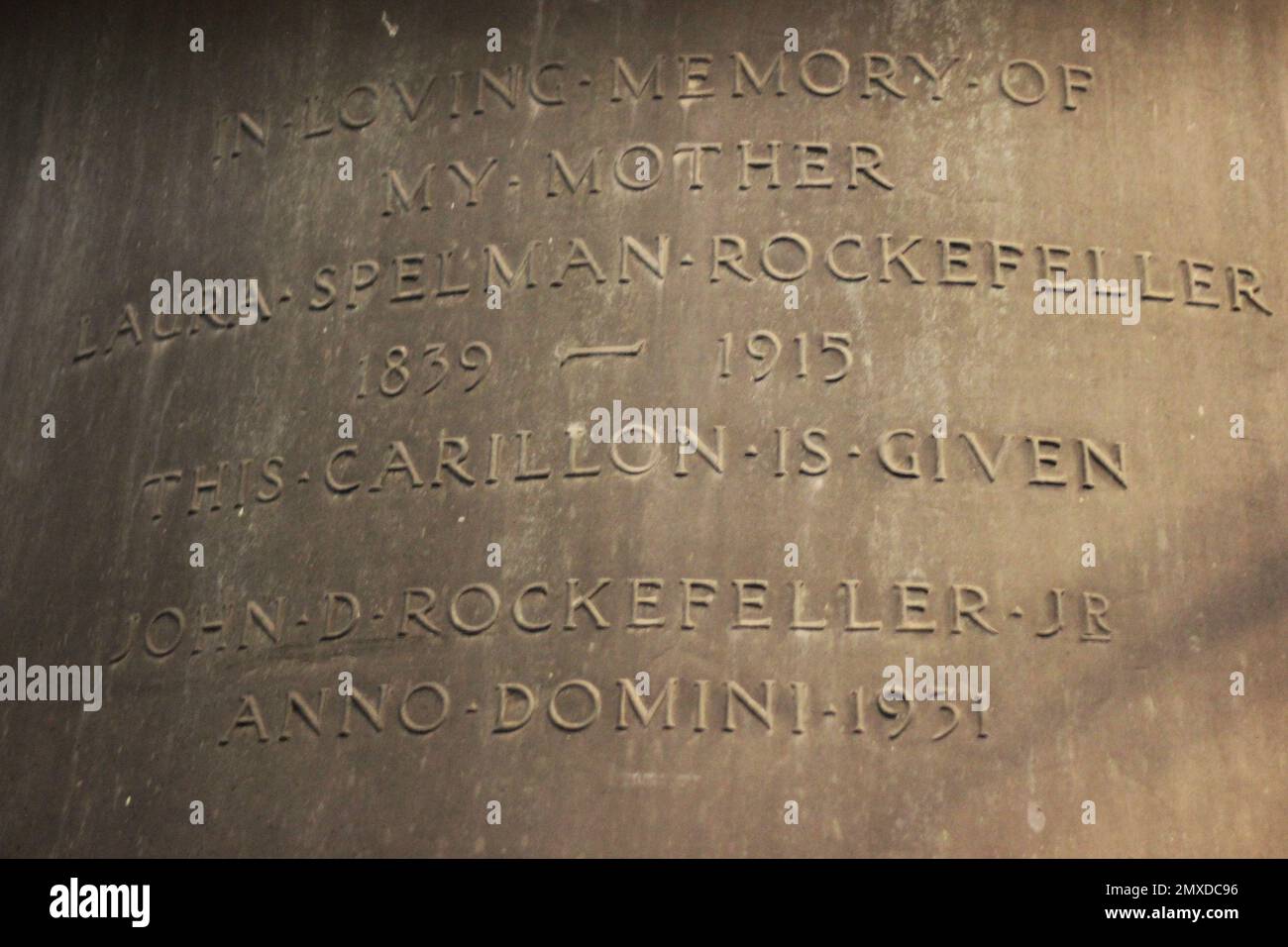 Huge carillon bell given by John D. Rockefeller, Jr Stock Photo - Alamy
