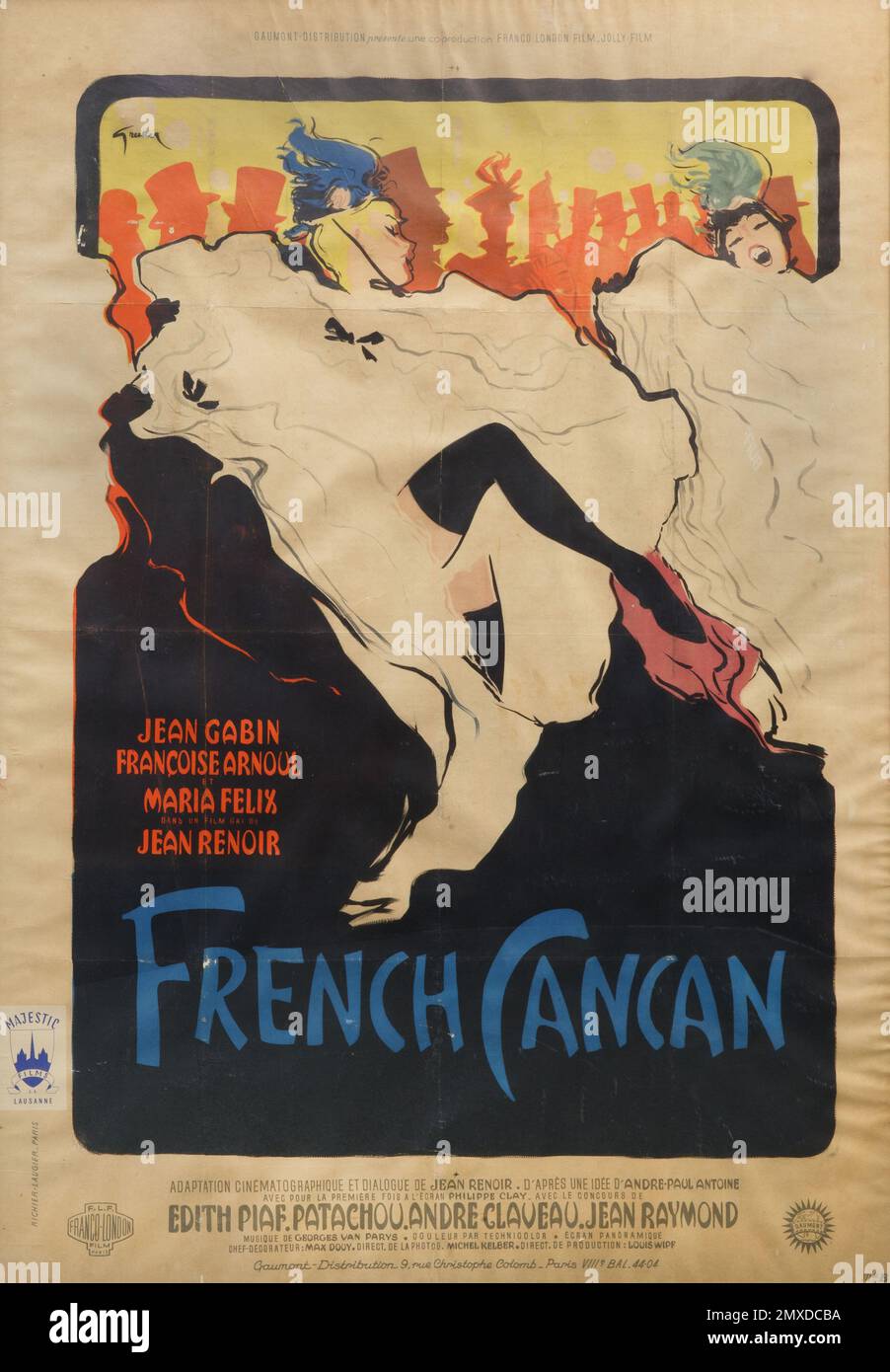 Movie poster "French Cancan" by Jean Renoir. Museum: PRIVATE COLLECTION ...