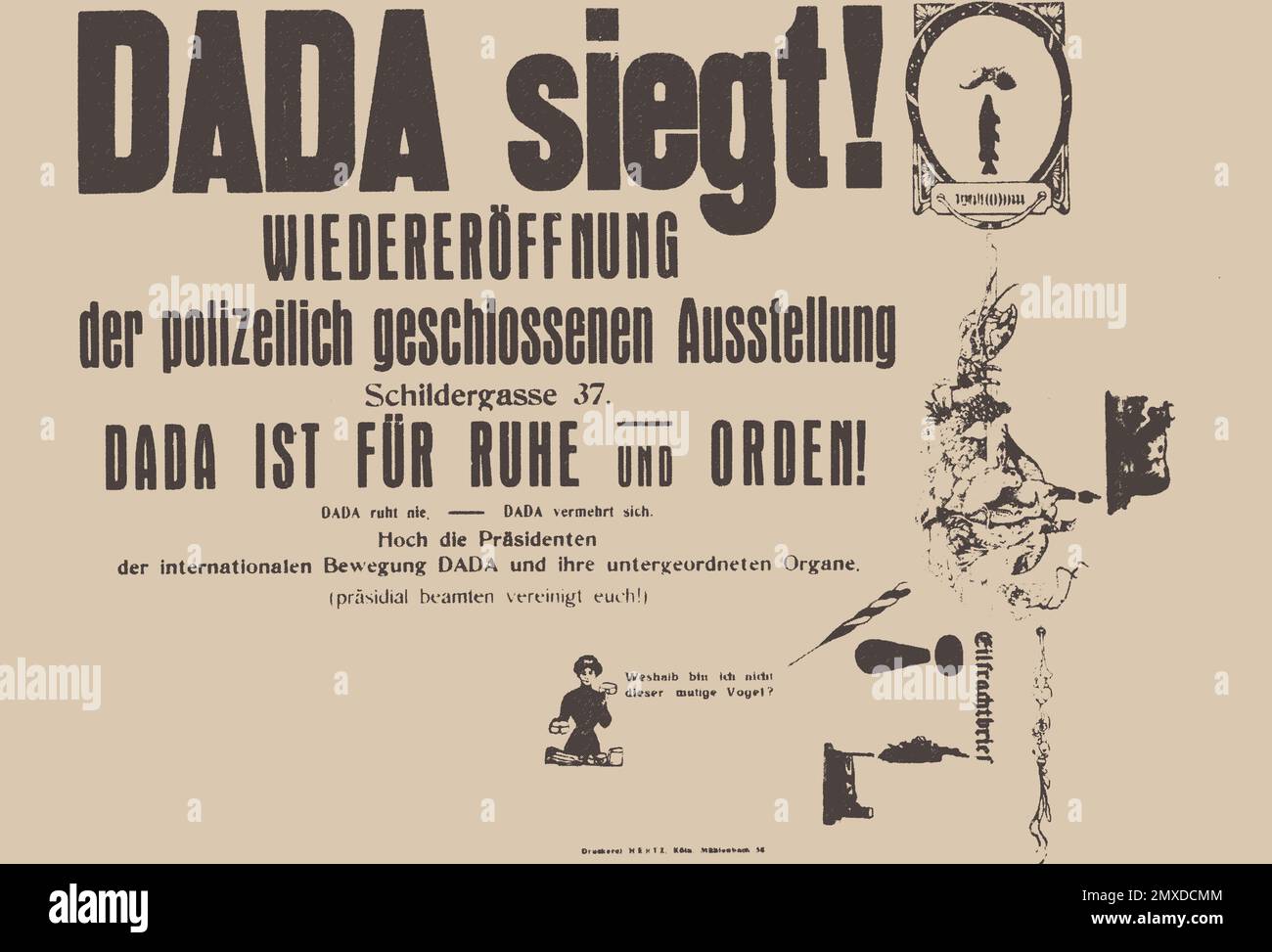 DADA wins. Poster for the reopening of the "Dada-Early Spring" in the ...