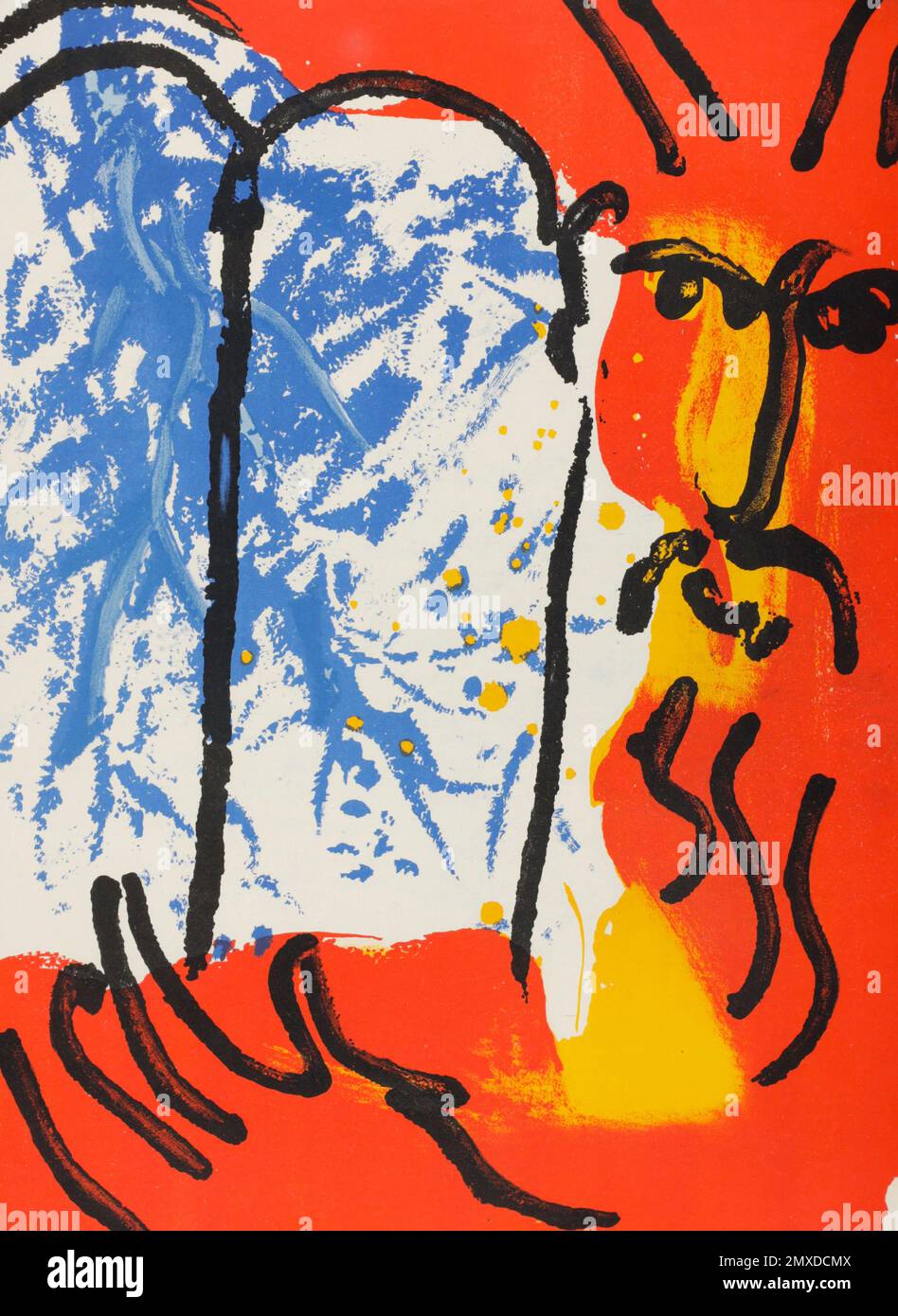 Moses, from: La Bible. Museum: PRIVATE COLLECTION. Author: MARC CHAGALL ...