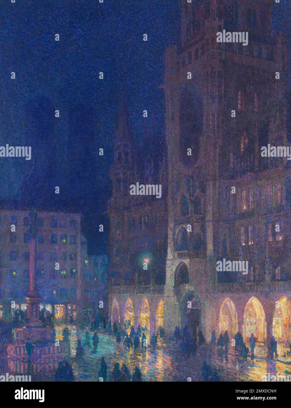 Munich, Marienplatz. Museum: PRIVATE COLLECTION. Author: Charles Johann ...