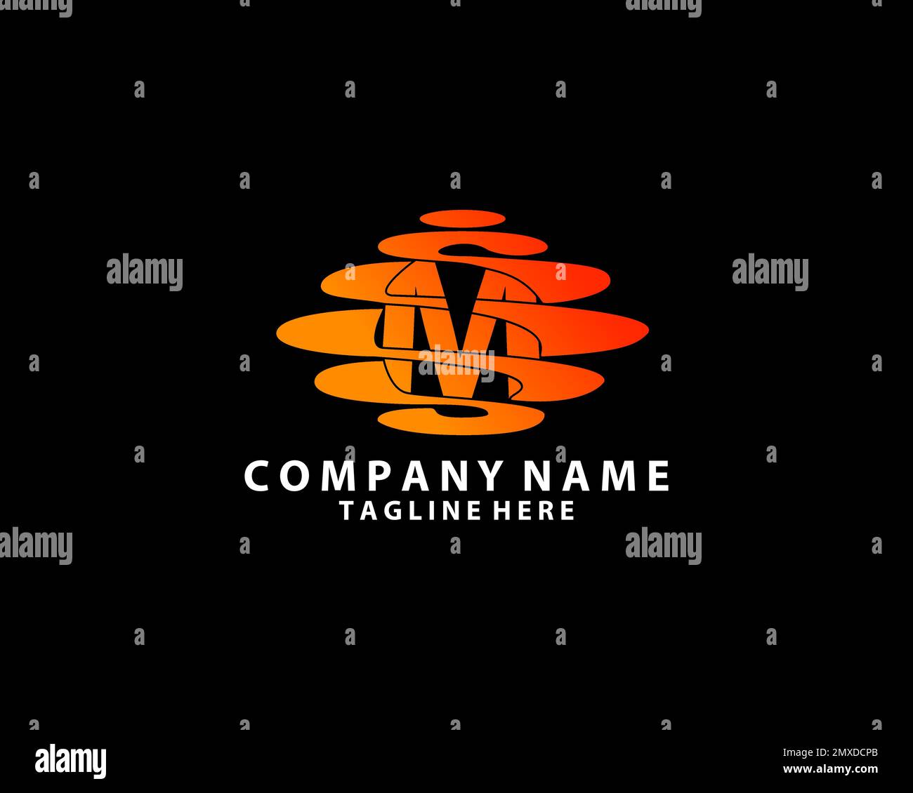 Initial letter M Logo. Moonlight template design Stock Vector Image ...