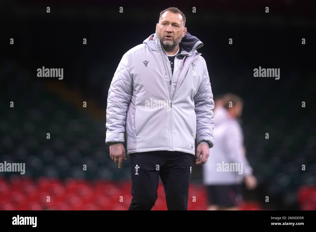Wales forwards assistant coach Jonathan Humphreys during a Captains Run ...