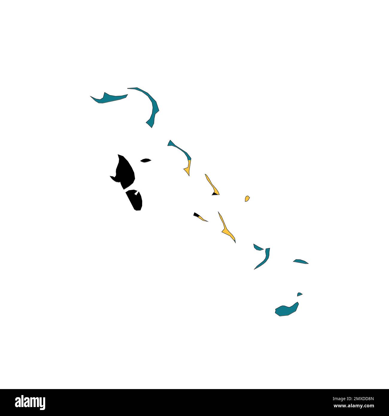 The Bahamas national flag in a shape of country map Stock Vector Image ...