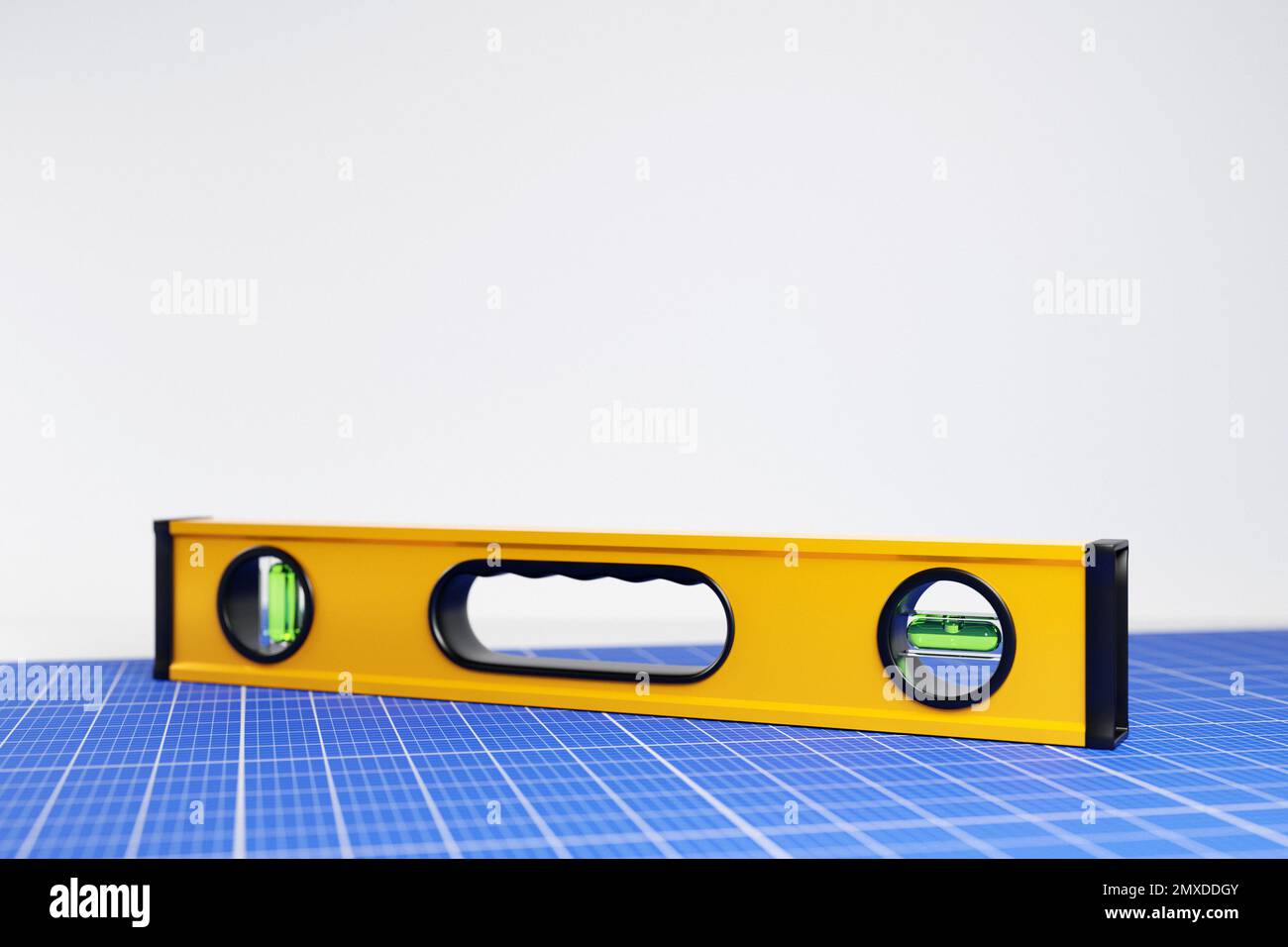 3d illustration of yellow level in cartoon style isolated on white ...