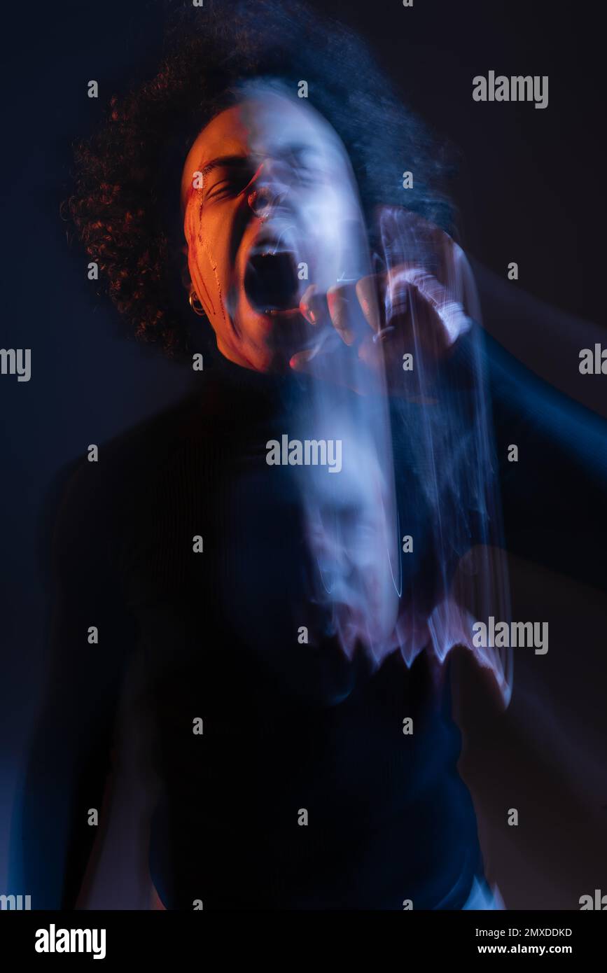 double exposure of abused african american man with bipolar disorder ...