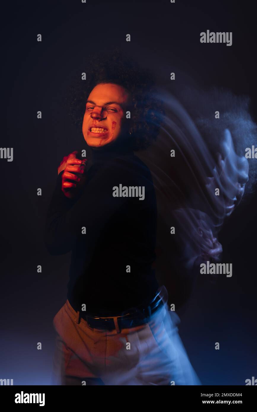 Bleeding blood face angry hi-res stock photography and images - Alamy