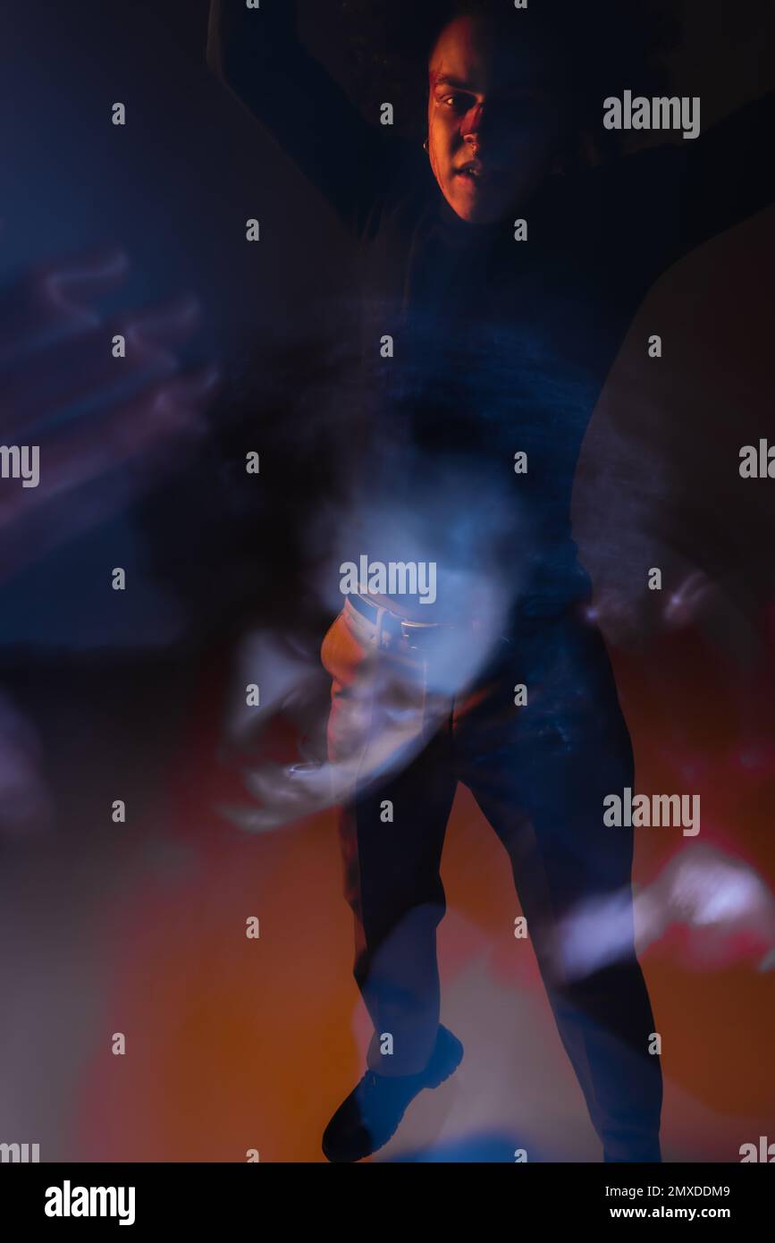 long exposure of depressed african american man with bipolar disorder ...