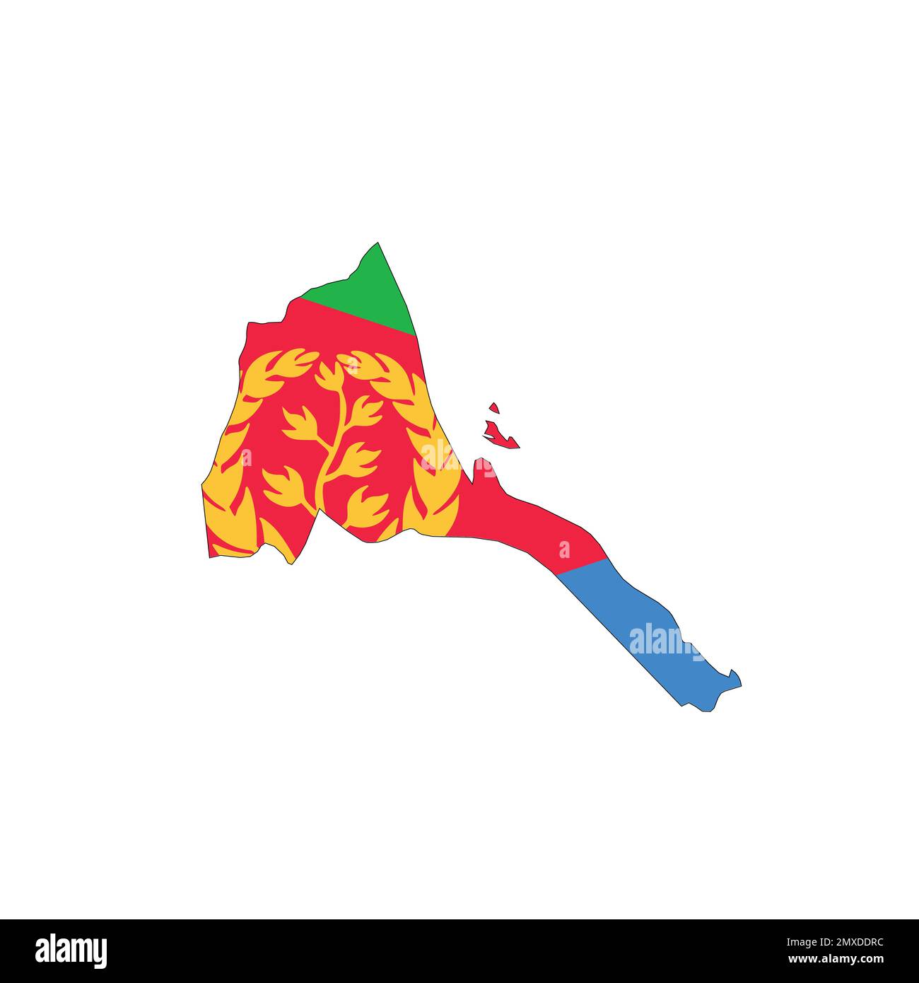 Eritrea flag territory with world map hi-res stock photography and images - Alamy