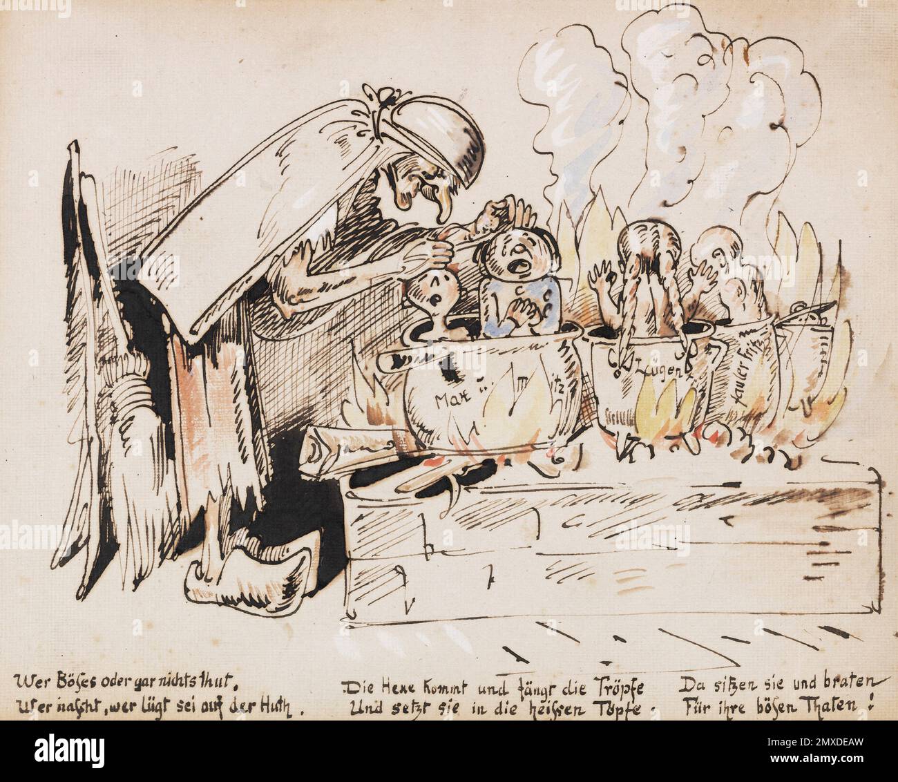 The Punishment of the Naughty Children (Max & Moritz). Museum: PRIVATE ...