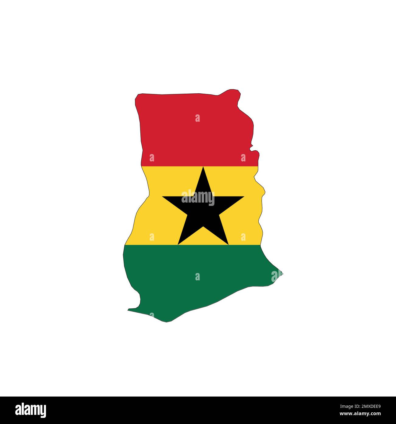 Ghana national flag in a shape of country map Stock Vector Image & Art ...