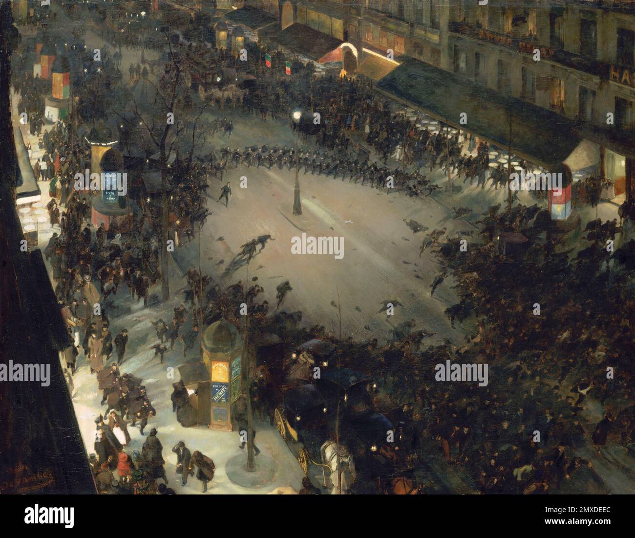 La Charge, boulevard Montmartre. Museum: Musée d'Orsay, Paris. Author: André Victor Édouard ...