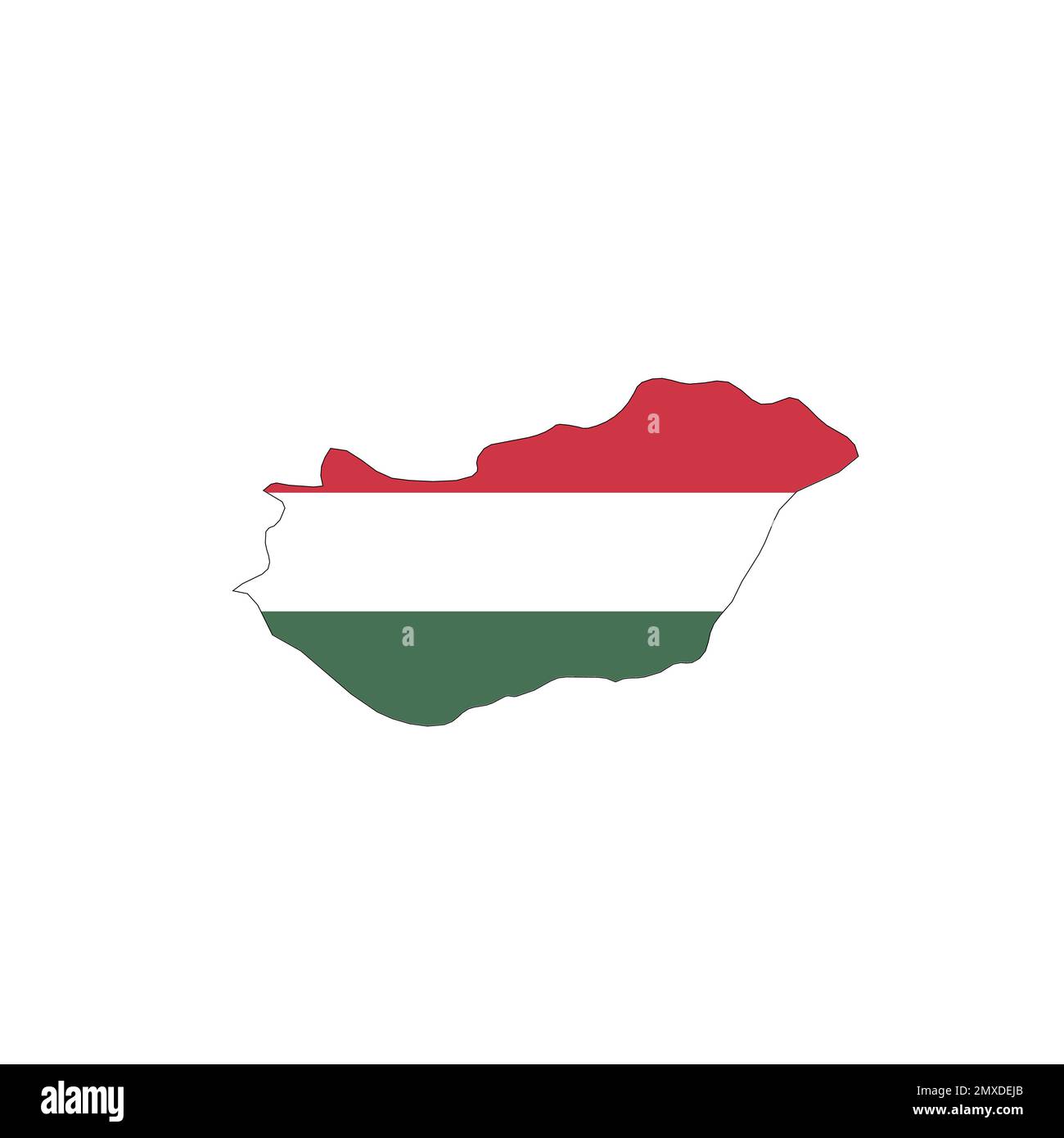 Hungary national flag in a shape of country map Stock Vector Image ...