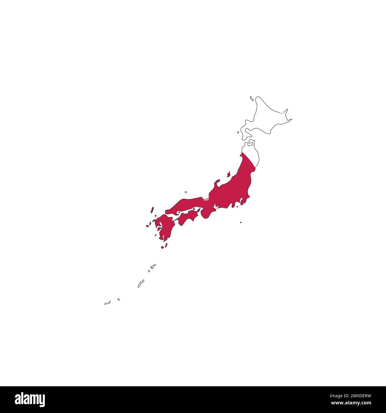 Japan national flag in a shape of country map Stock Vector Image & Art ...