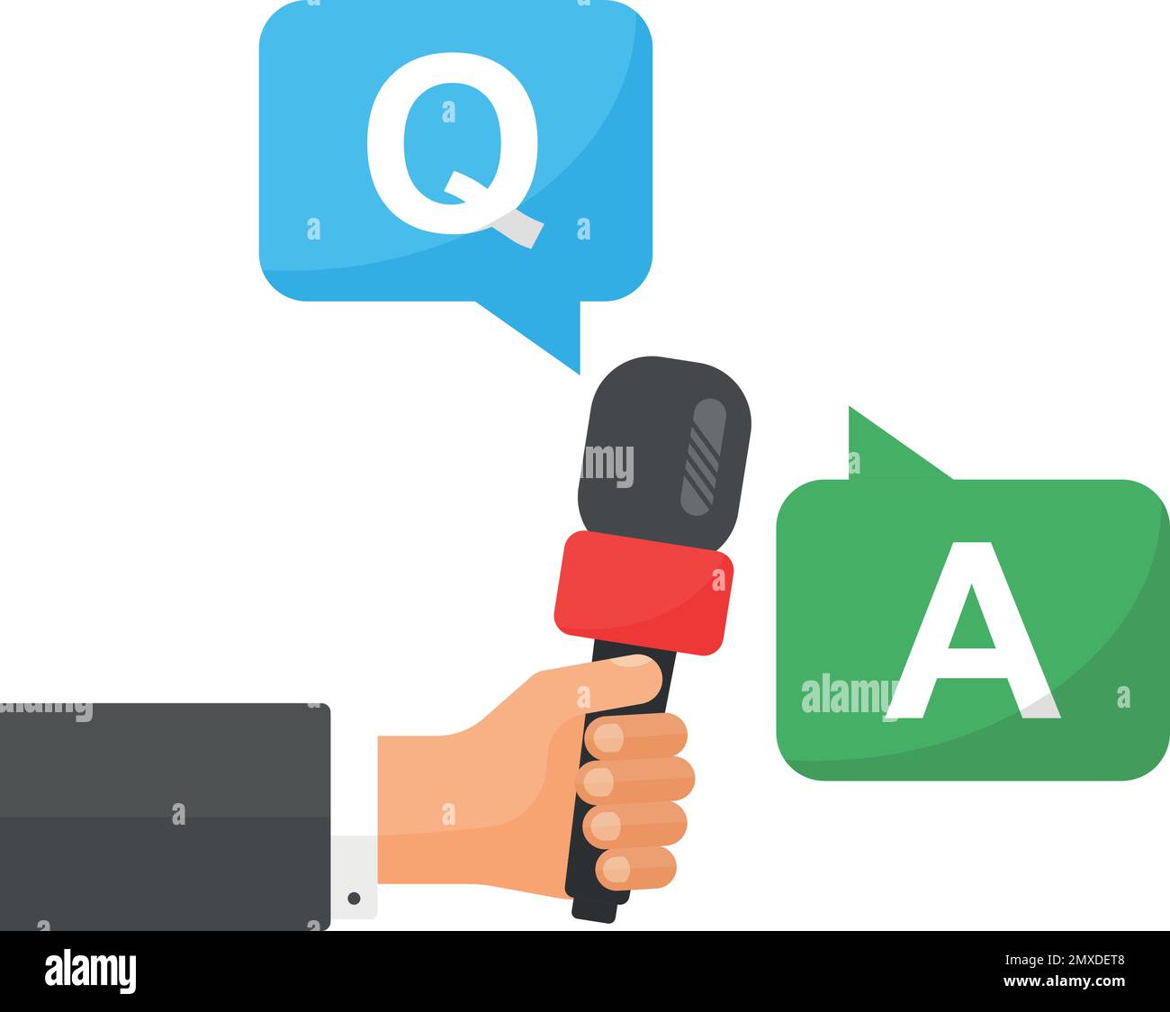 Question and answers icon in flat style. Q and A assistance vector ...