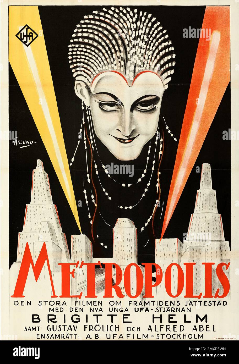 Movie poster "Metropolis" by Fritz Lang. Museum: PRIVATE COLLECTION. Author: John Mauritz Åslund ...