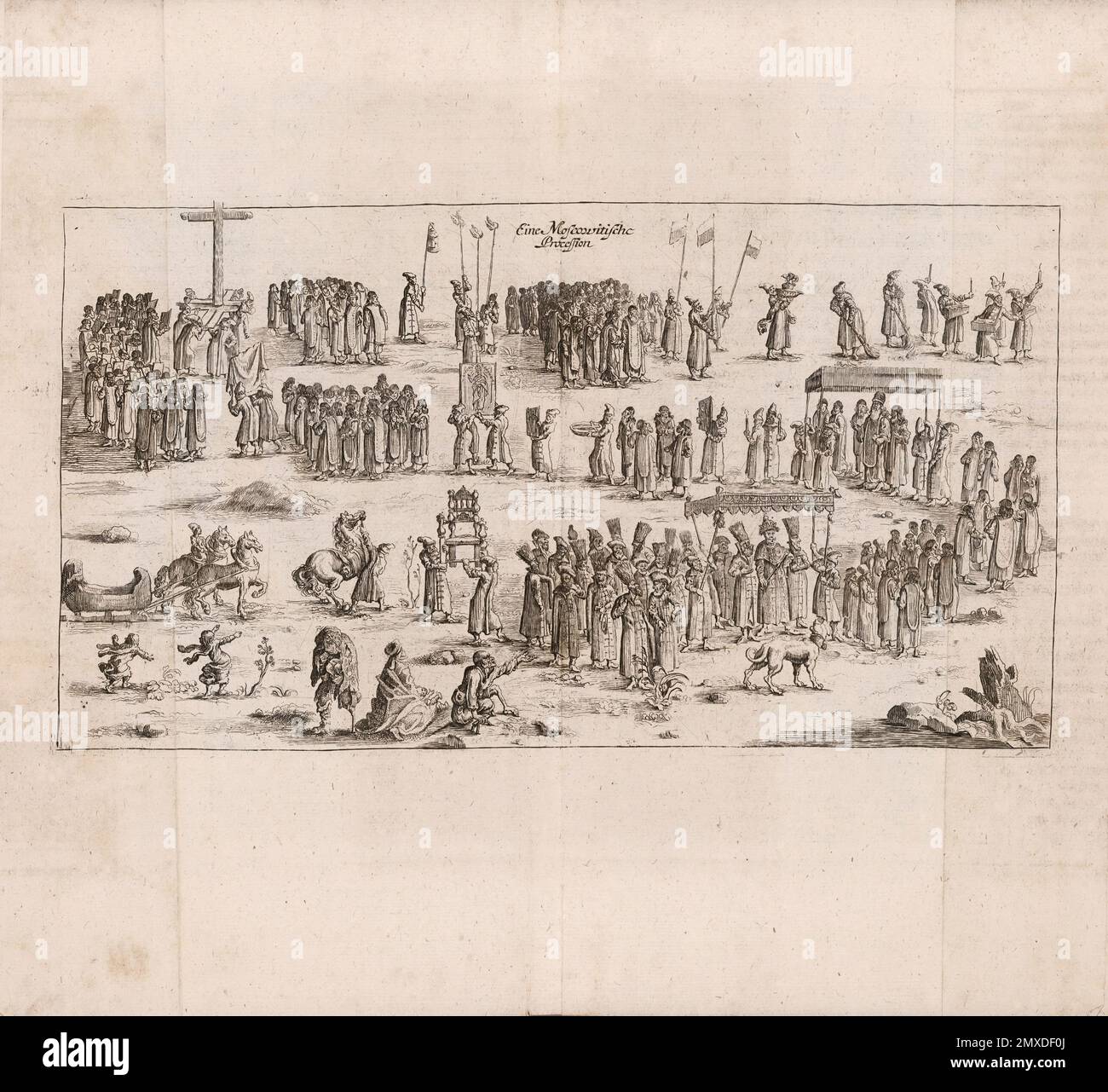 A Muscovite procession (Illustration from Travels to the Great Duke of ...