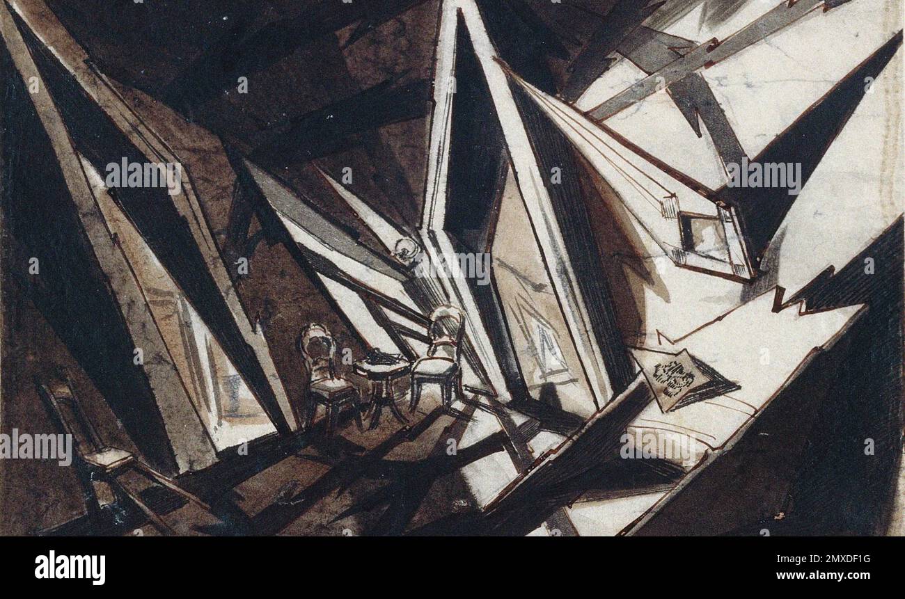 Stage design for the feature film "Raskolnikow" by Robert Wiene. Museum ...