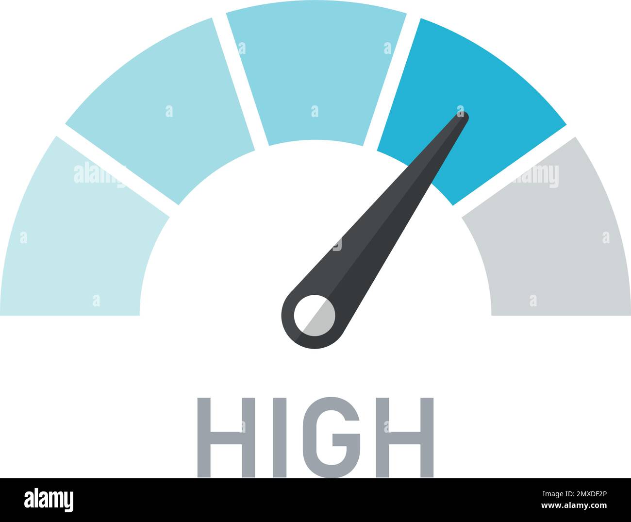 Customer satisfaction high meter icon in flat style. Gauge level vector ...