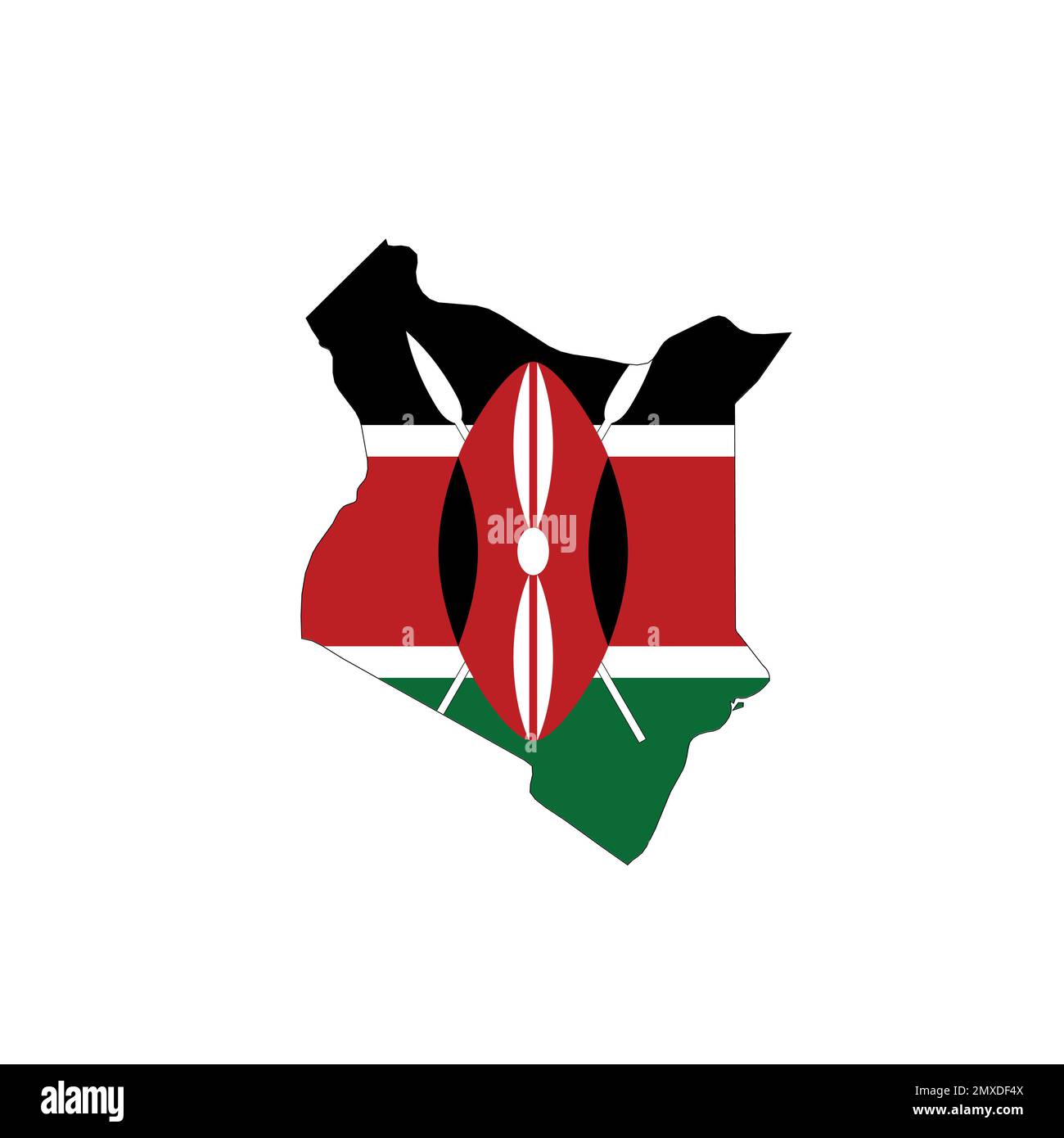 Kenya national flag in a shape of country map Stock Vector Image & Art - Alamy