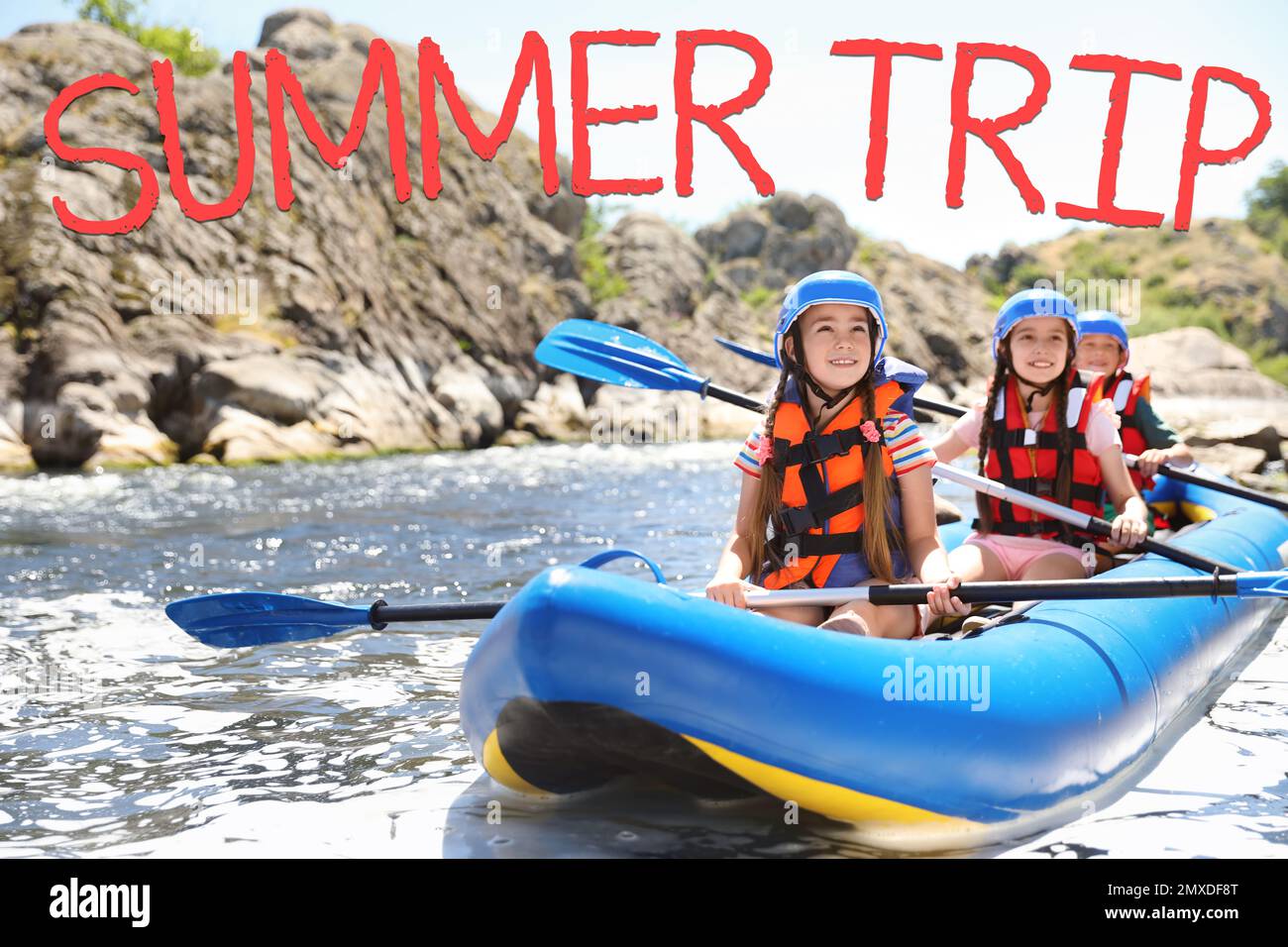Girl on inflatable boat hi-res stock photography and images - Alamy