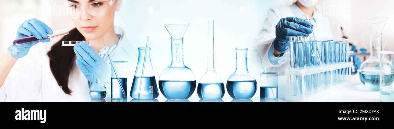 Multiple exposure of scientists doing sample analysis and laboratory ...