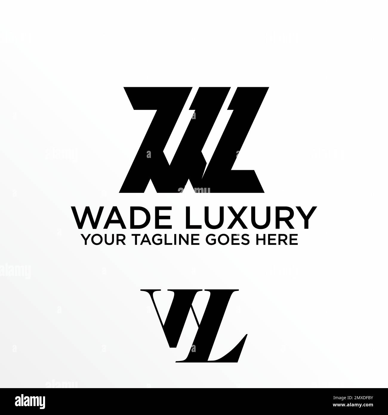 Unique Letter or word WL font in cennected image graphic icon logo ...