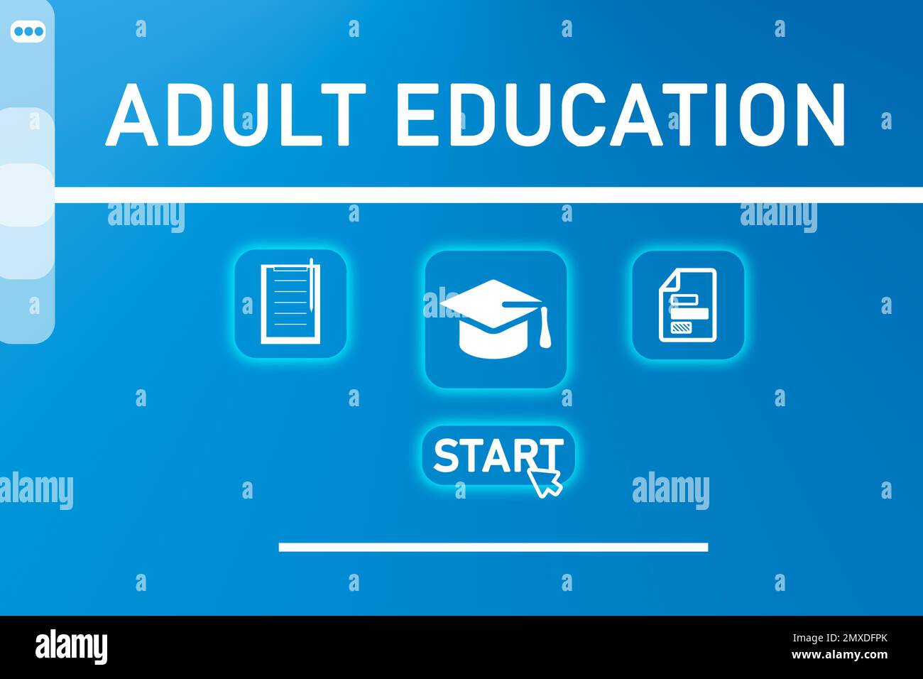Adult education. Interface of website or application for online learning Stock Photo - Alamy