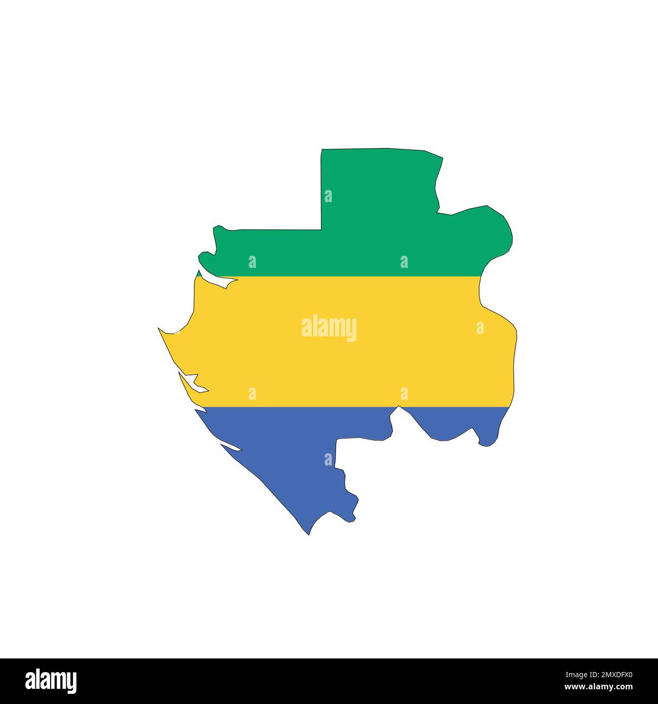 Gabon national flag in a shape of country map Stock Vector Image & Art - Alamy