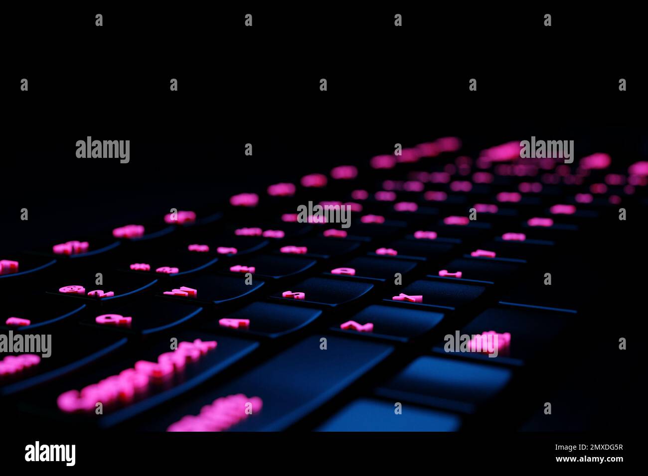 3d illustration, gaming keyboard with LED backlit. Realistic computer ...