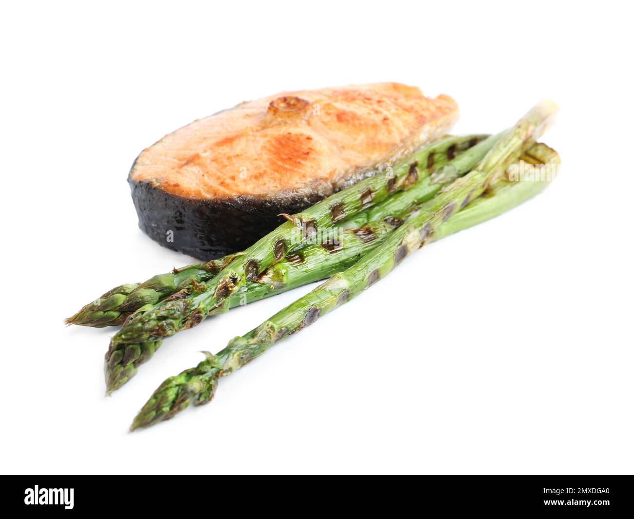 Roasted salmon steak on Cut Out Stock Images & Pictures - Alamy