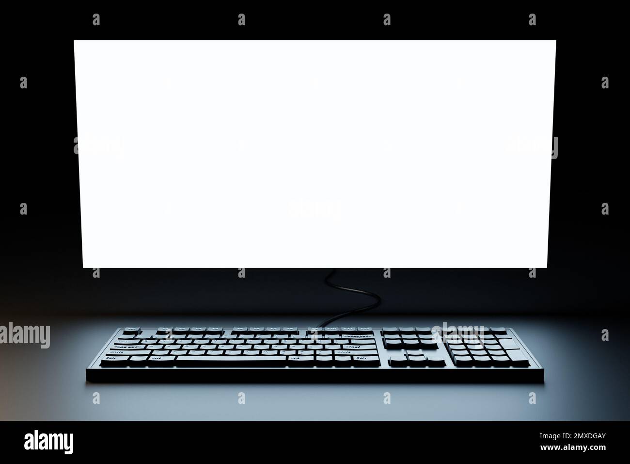 3d illustration, close up of the realistic computer or laptop keyboard ...