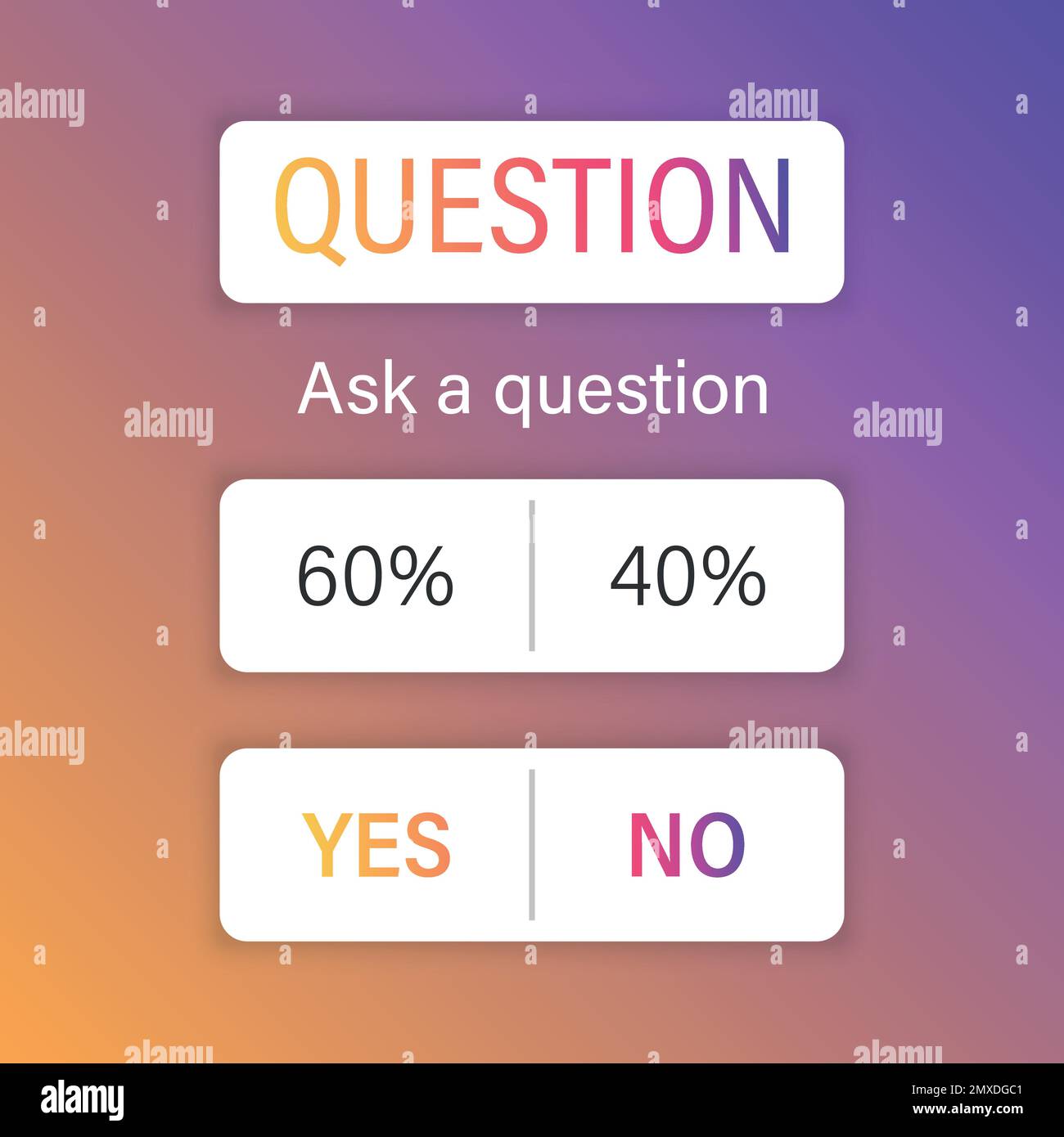 Stories stickers icon in flat style. Social media poll question vector illustration on isolated ...