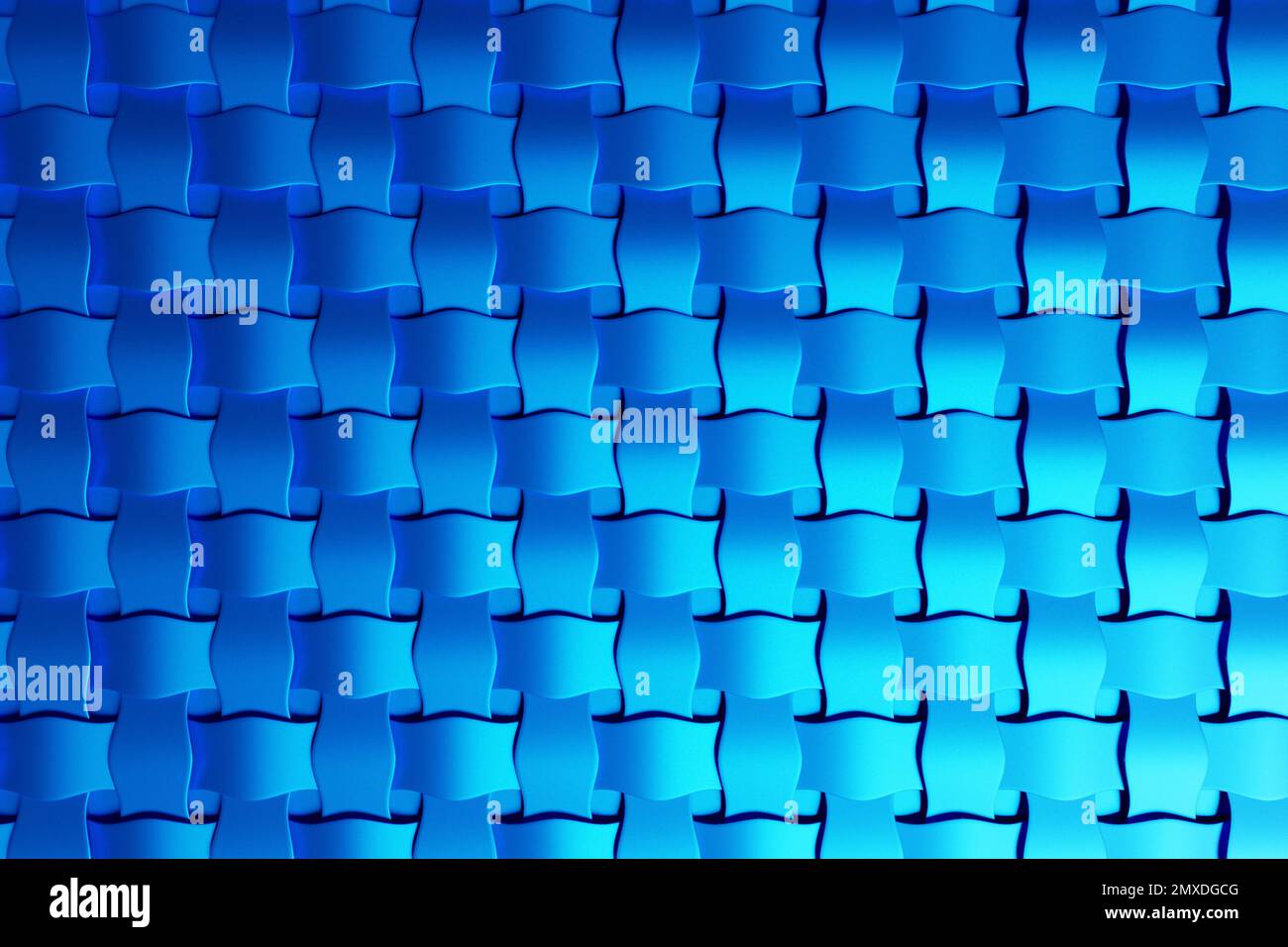 3d illustration of rows of blue cube.Parallelogram pattern. Technology ...