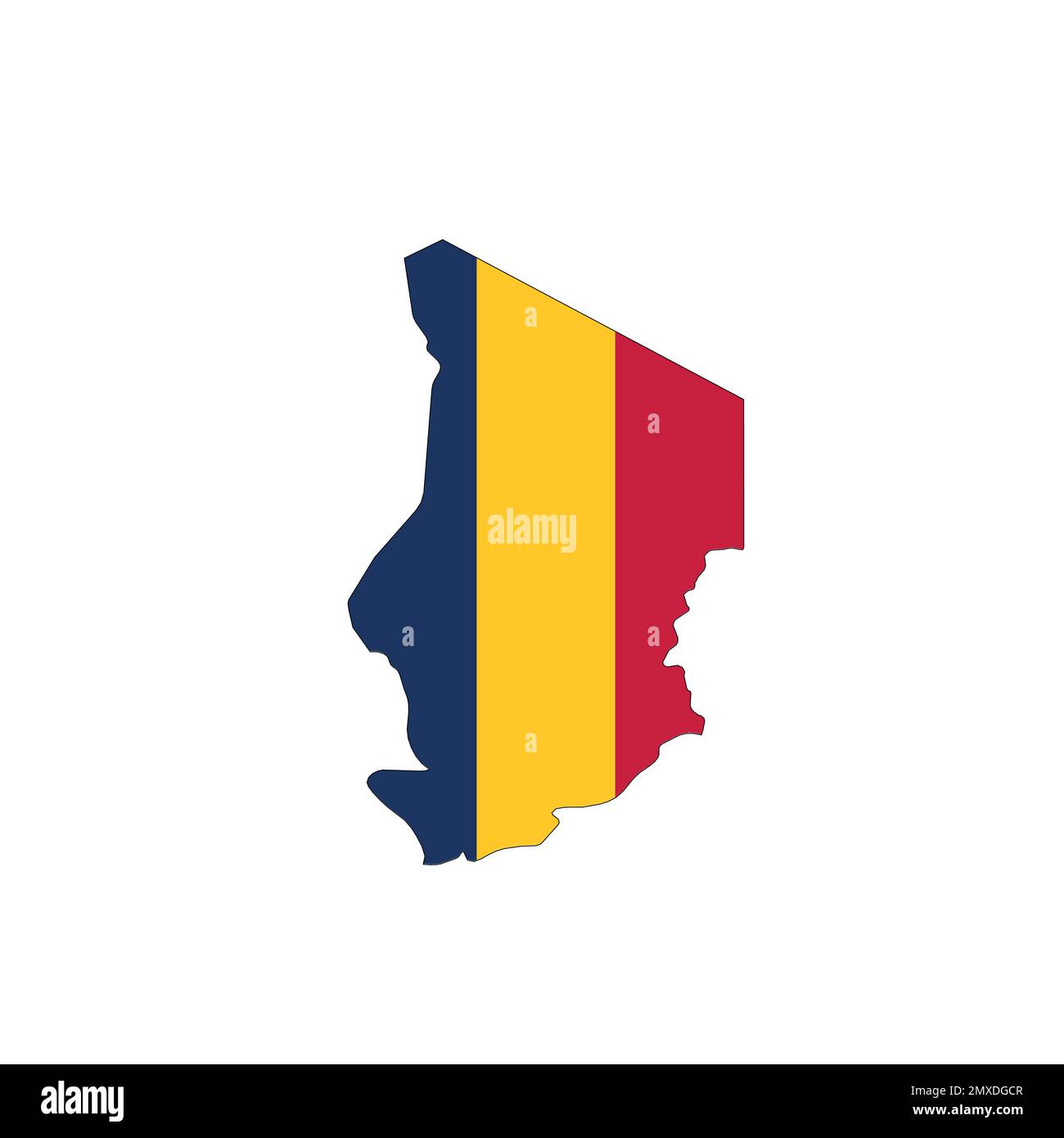 Chad national flag in a shape of country map Stock Vector Image & Art ...