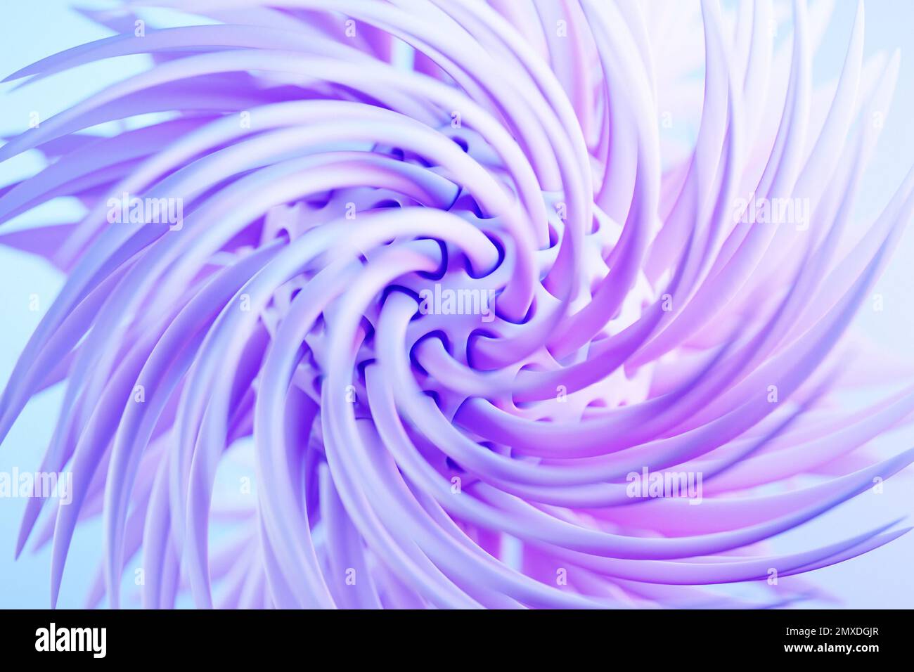 3D rendering abstract pink round fractal, portal. round spiral on black ...