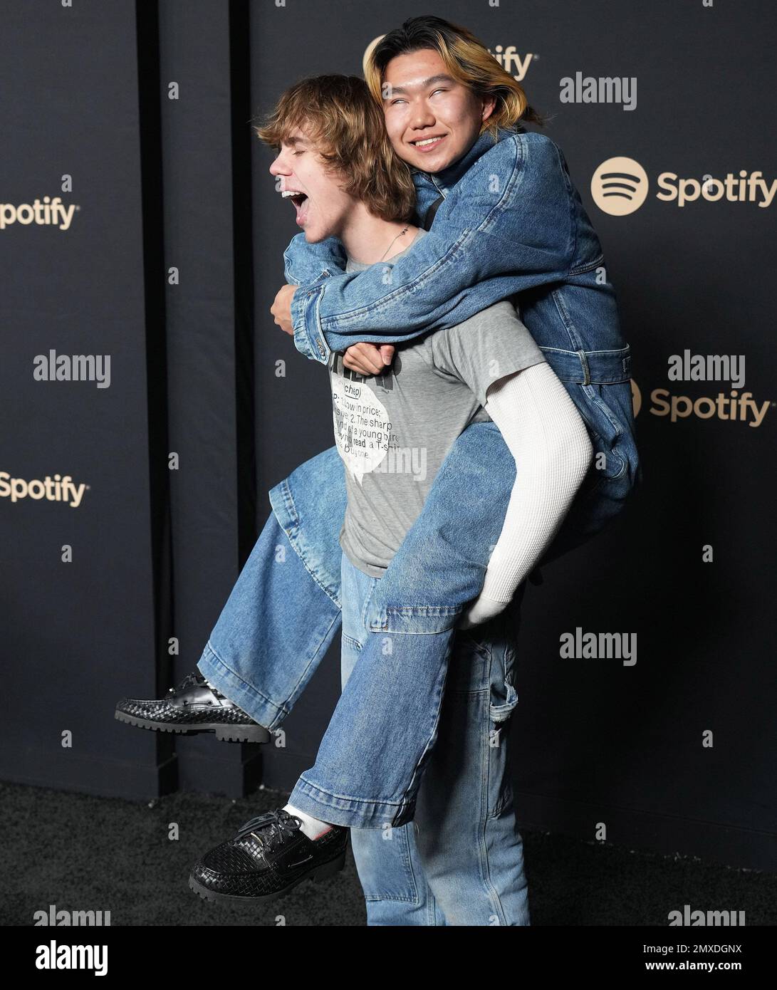 West Hollywood, CA, February 2, 2023. (L-R) The Kid Laroi and Hyaku ...