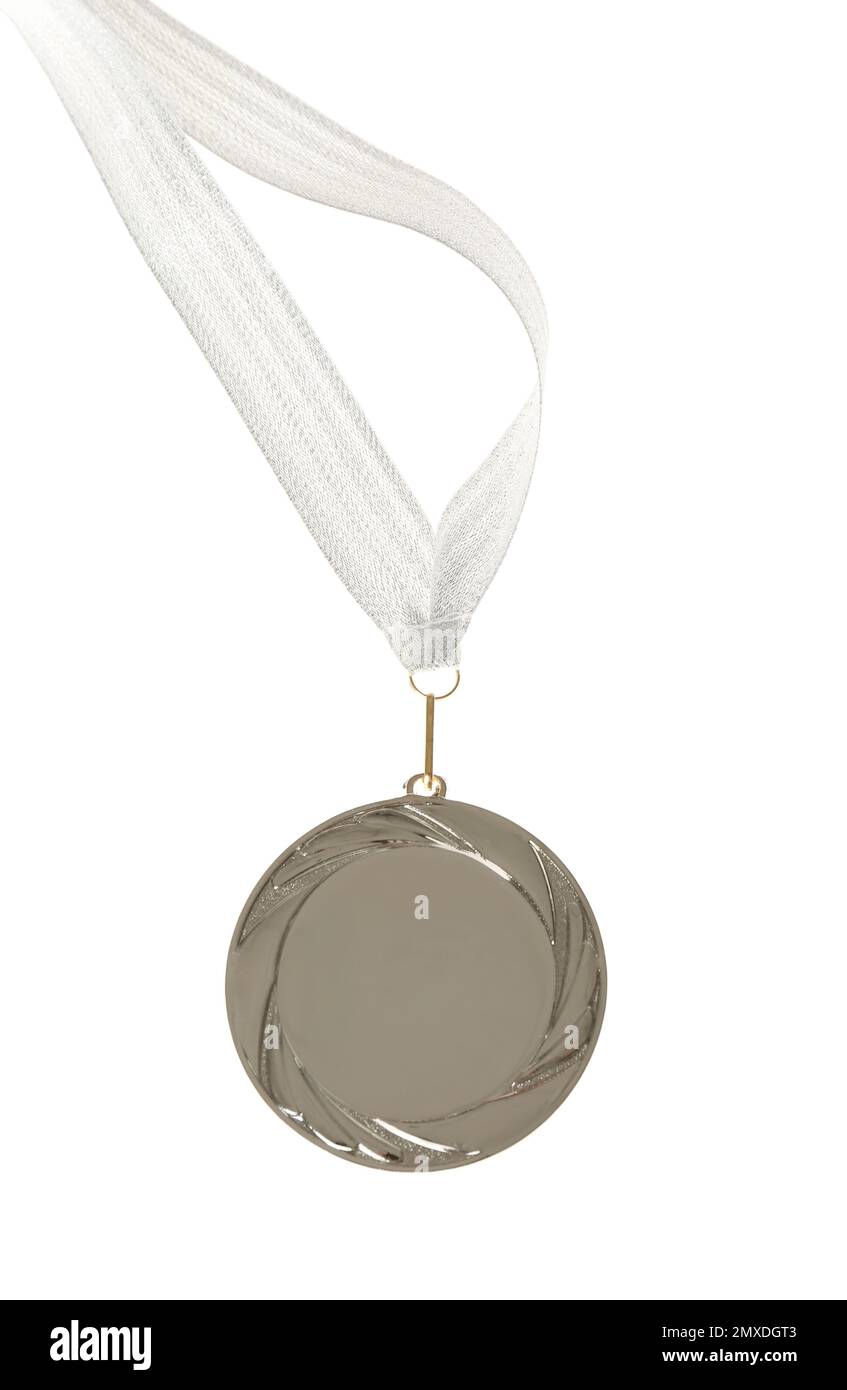 Silver medal isolated on white. Space for design Stock Photo - Alamy