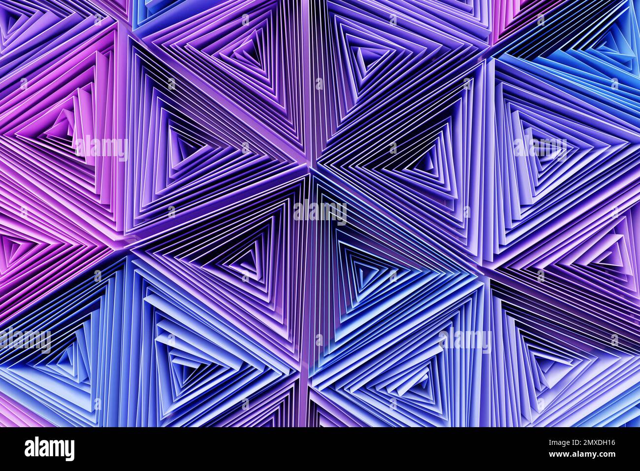 3d illustration of a blue and purple stripes . Abstract glowing ...