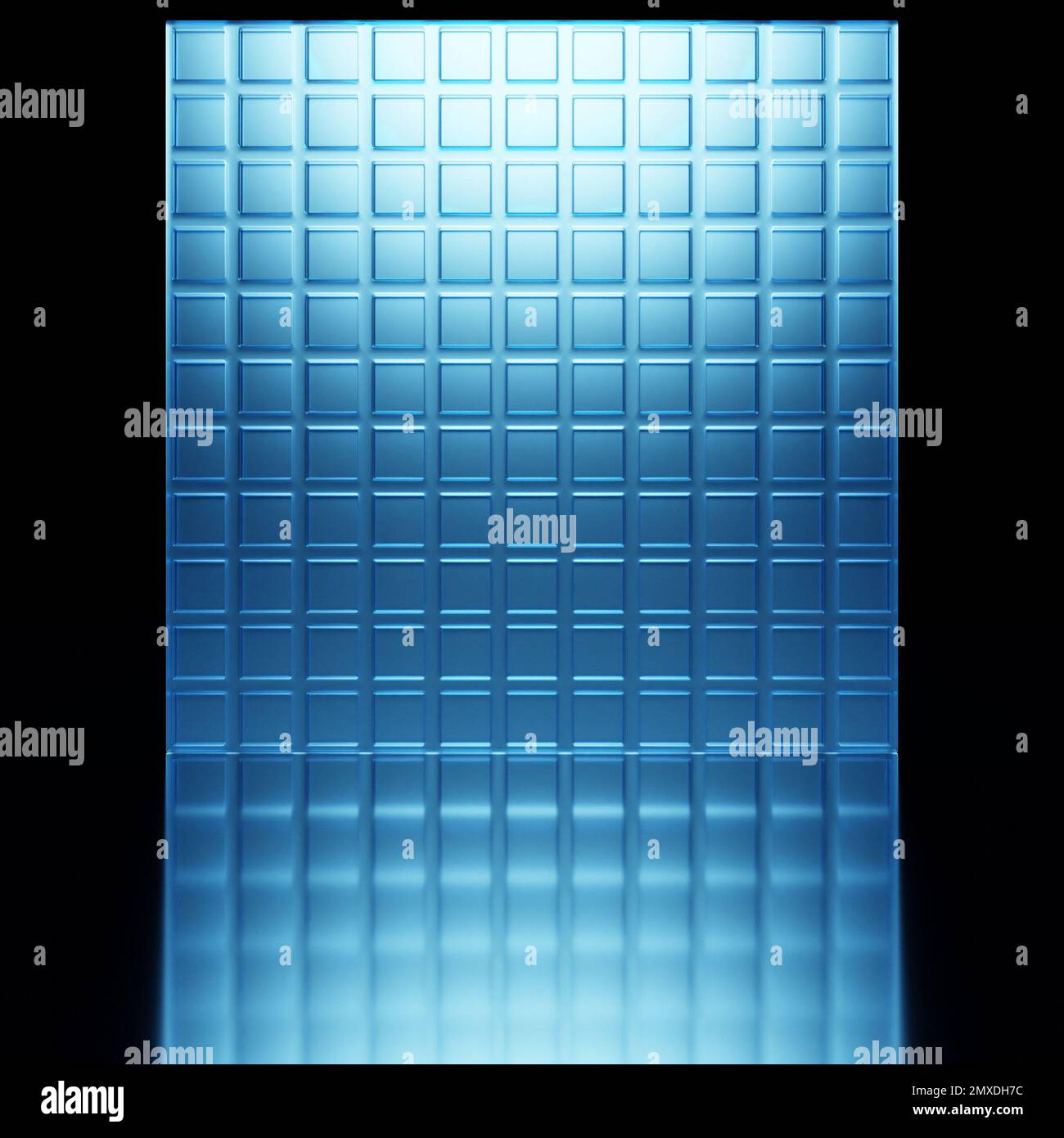 3d illustration of different rows of blue squares .Set of cubes ...