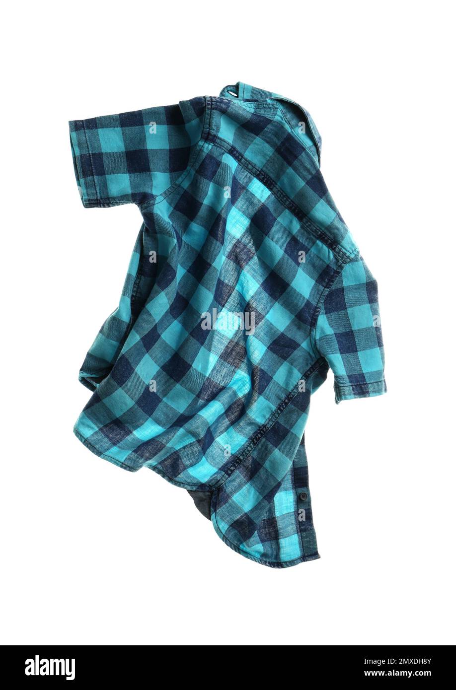 Rumpled plaid shirt isolated on white. Messy clothes Stock Photo - Alamy
