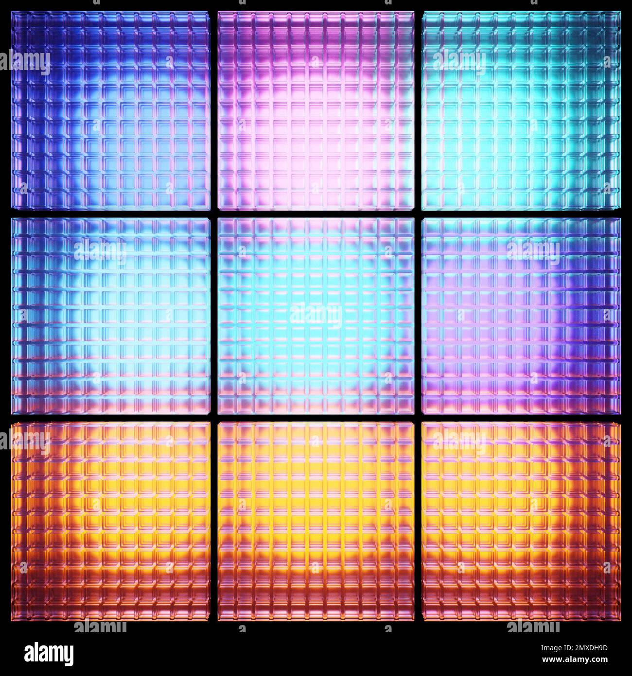 3d illustration of different rows of colorful squares .Set of cubes ...