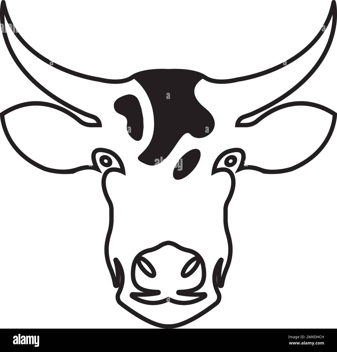 cow vector illustration for icon, symbol or logo Stock Vector Image ...