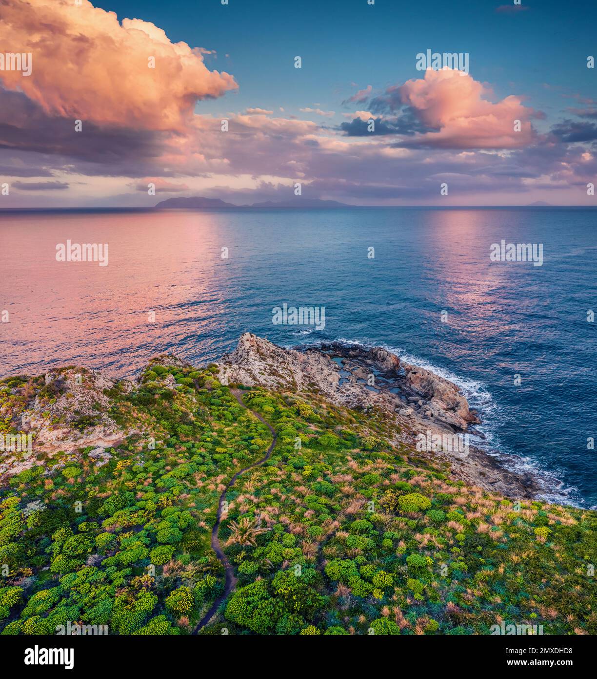 Aerial landscape photography. Attractive view from flying drone of Pool ...