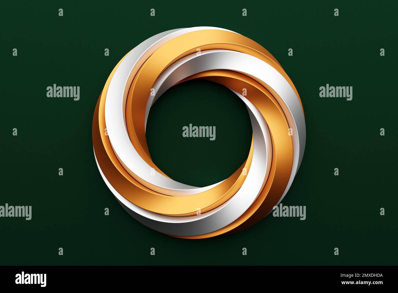 3D illustaration of a golden torus. Fantastic cell. Simple geometric ...